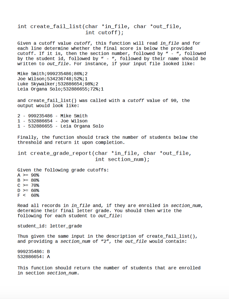 Solved float get_section_average(char *filename, int | Chegg.com