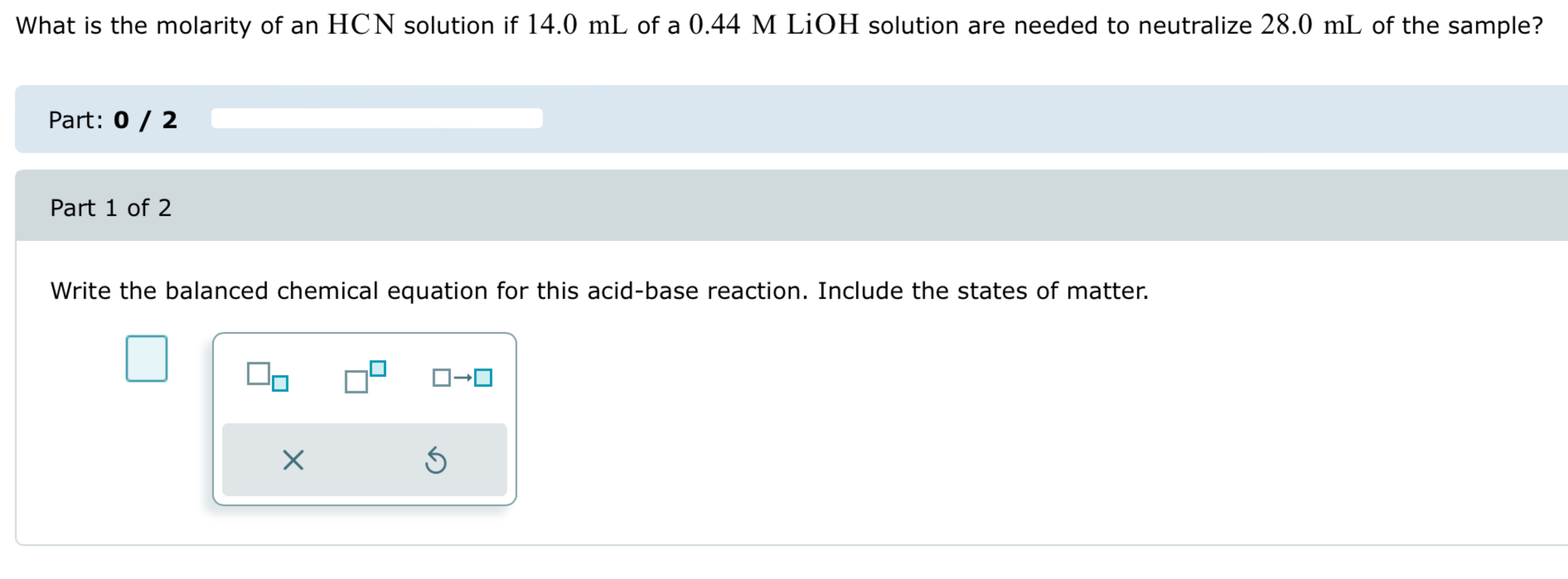 Solved What is the molarity of an HCN ﻿solution if 14.0mL | Chegg.com