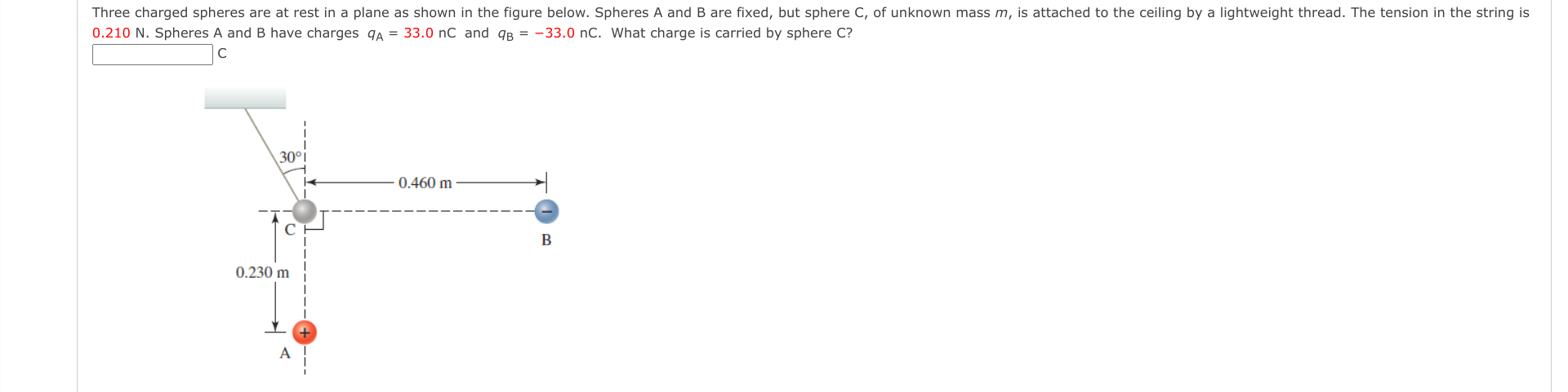 Solved qA=33.0nC and qB=−33.0nC | Chegg.com