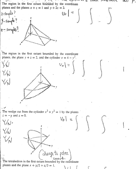 Solved OLC S MU The region in the first octant bounded by | Chegg.com