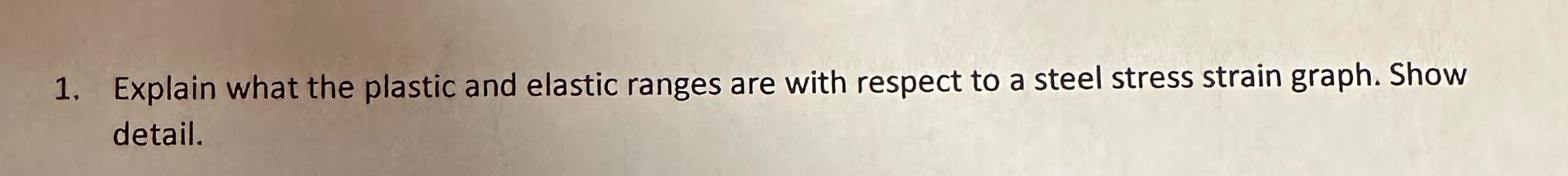 Solved Explain what the plastic and elastic ranges are with | Chegg.com