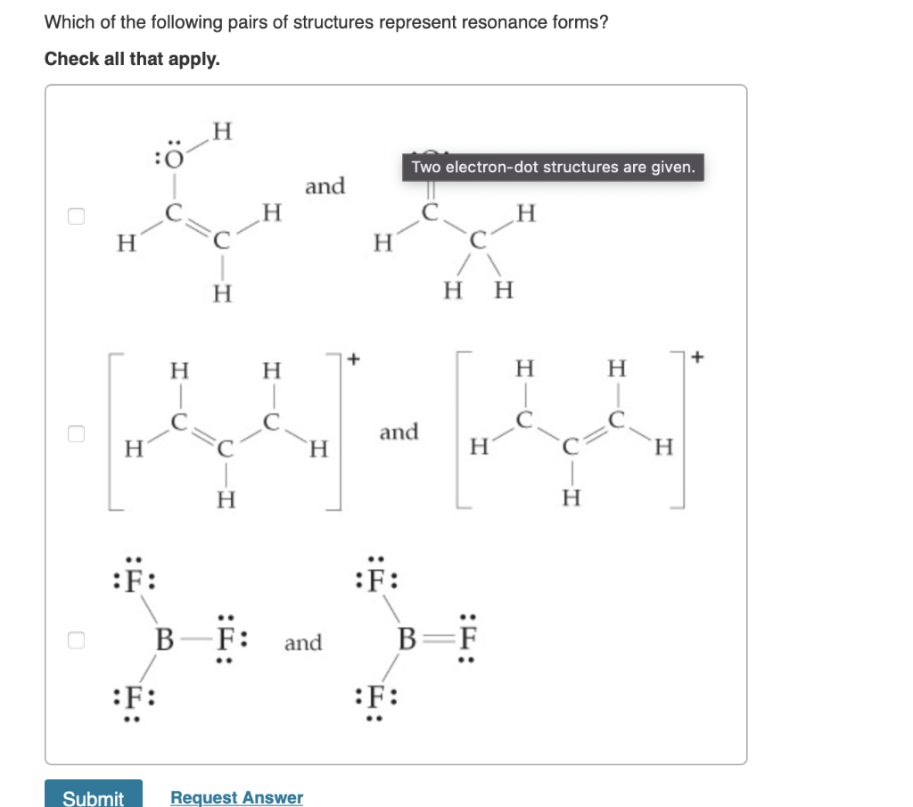 Solved Which of the following pairs of structures represent | Chegg.com