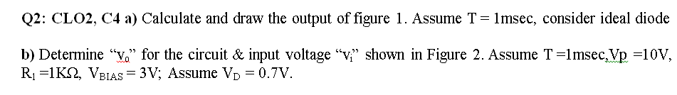 Solved Q2: CLO2, C4 a) Calculate and draw the output of | Chegg.com