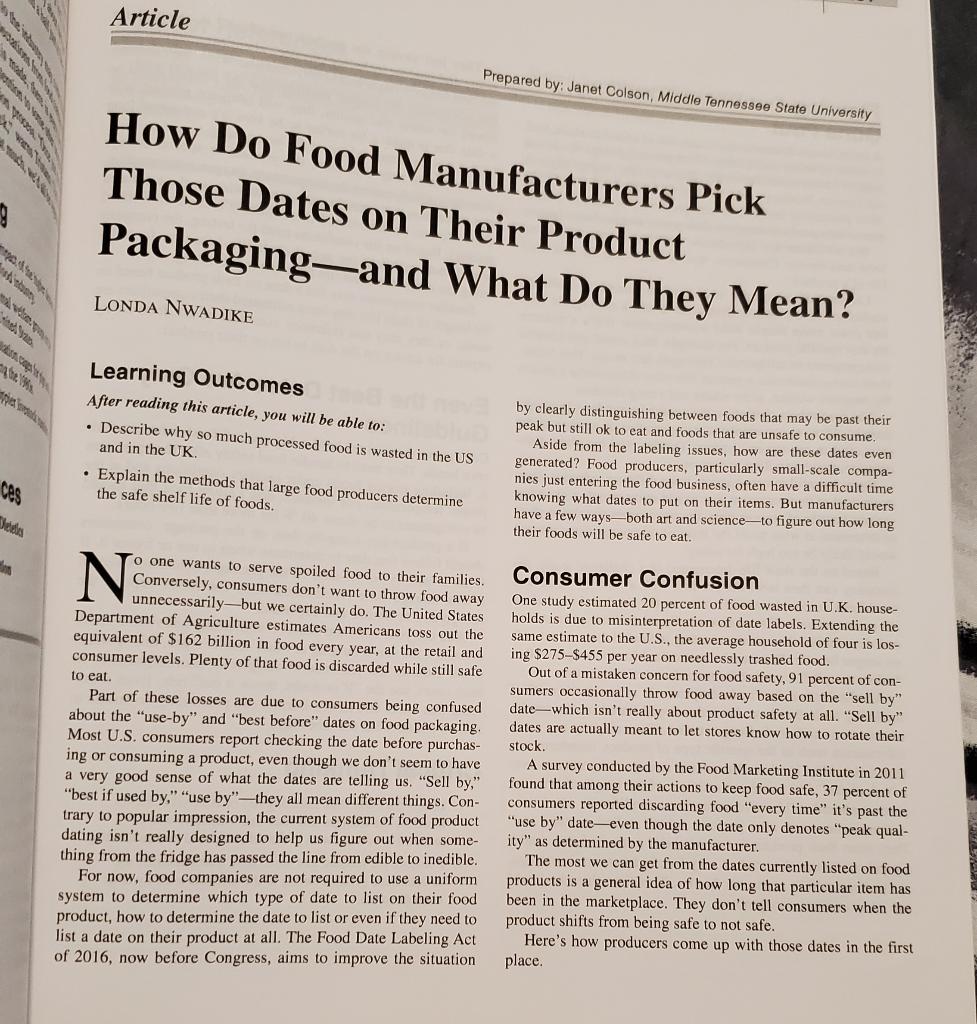 Solved Article Prepared by: Janet Colson, Middle Tennessee | Chegg.com