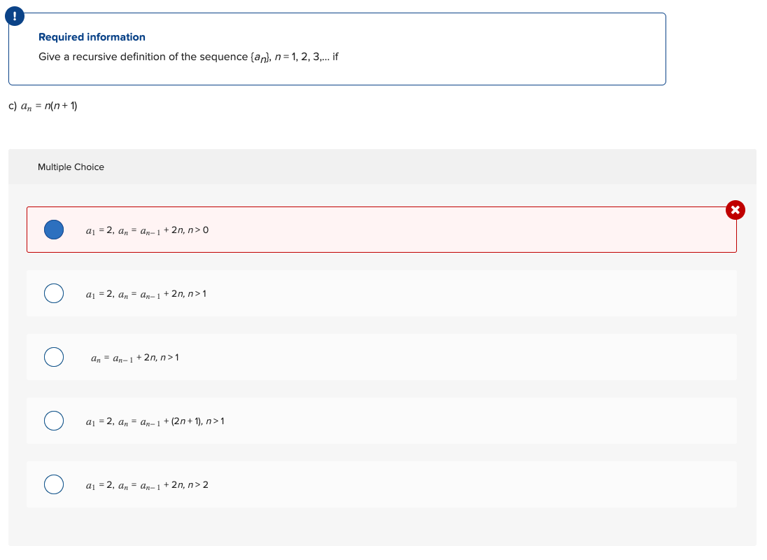 Solved Required information Give a recursive definition of | Chegg.com