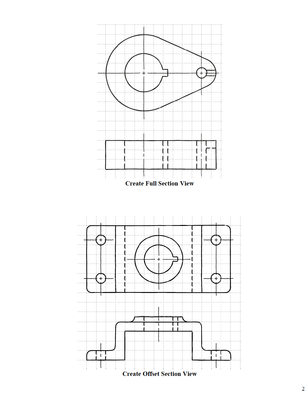 Solved Create Full Section View Create Offset Section View 2 | Chegg.com