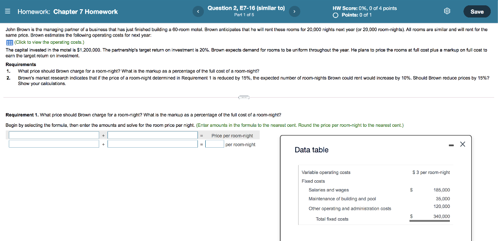 Solved Homework Chapter 7 Homework Question 2 E7 16