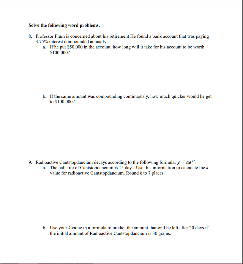 Solved Solve the following word problems. 8. Professor Plum | Chegg.com