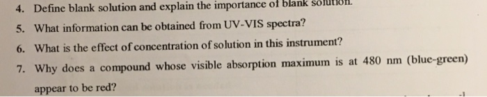 Solved 4. Define blank solution and explain the importance | Chegg.com