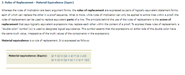 Solved 3. Rules of Replacement - Material Equivalence | Chegg.com