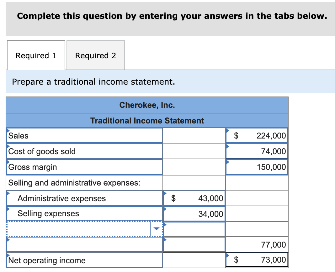 Solved Exercise 1-6 (Algo) Traditional and Contribution | Chegg.com