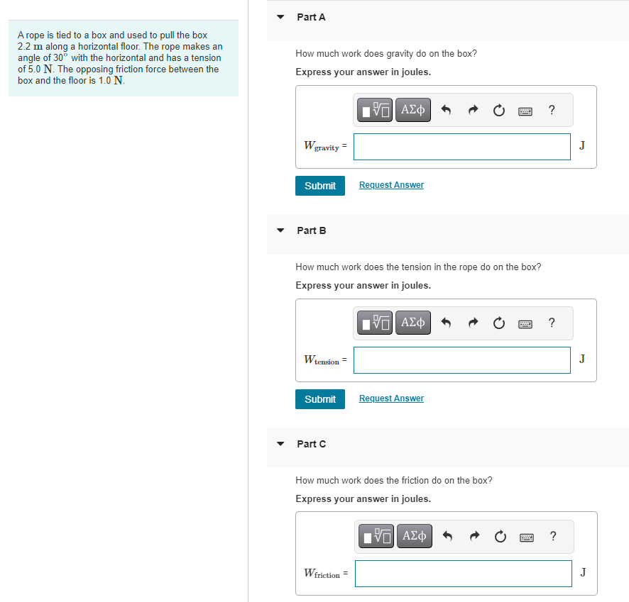 Solved A rope is tied to a box and used to pull the box Part | Chegg.com
