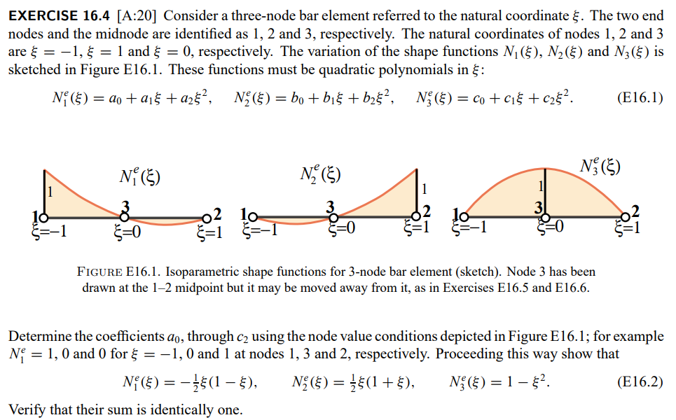 Solved EXERCISE 16.4 [A:20] Consider a three-node bar | Chegg.com