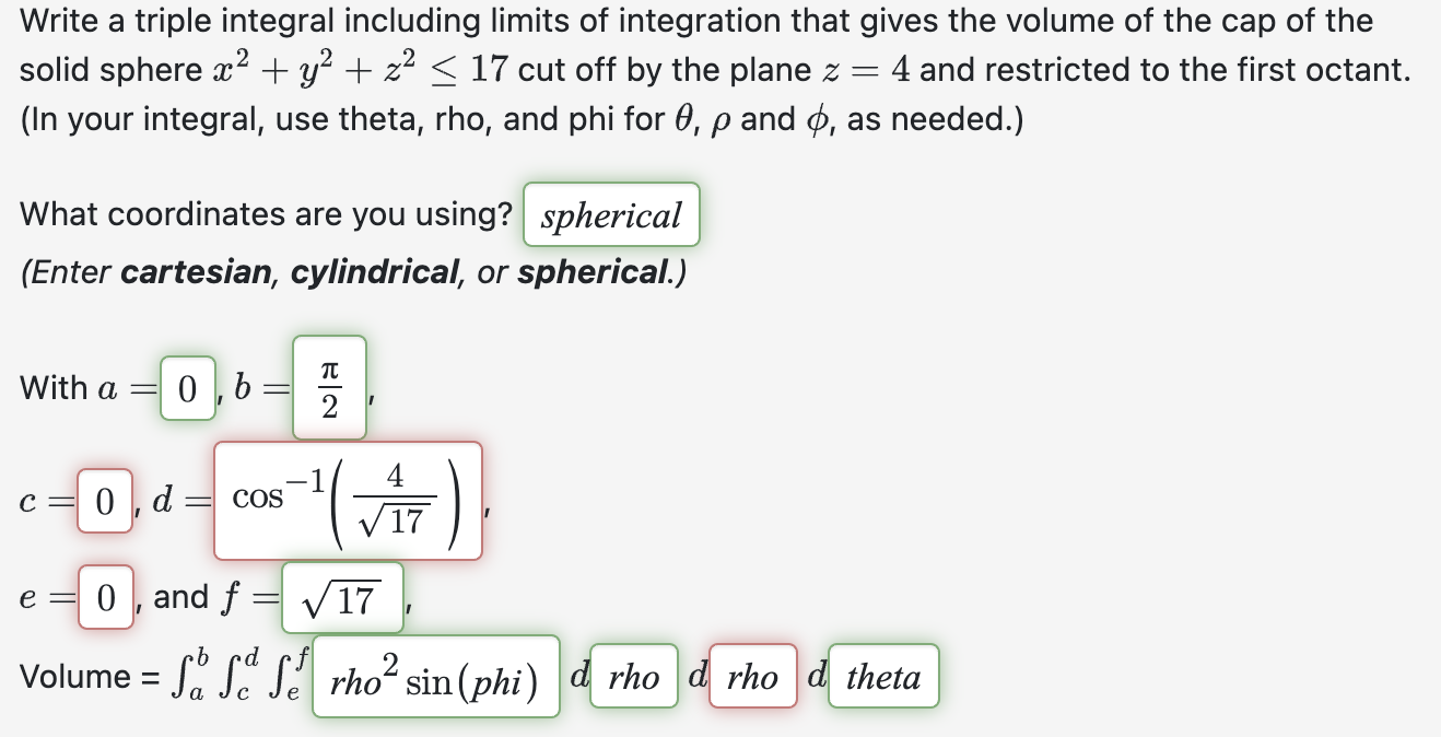 Solved CALC 3 ﻿Triple integral problem help ASAP Will | Chegg.com