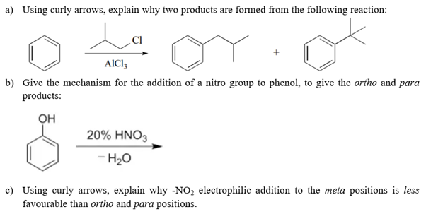 Solved a) Using curly arrows, explain why two products are | Chegg.com