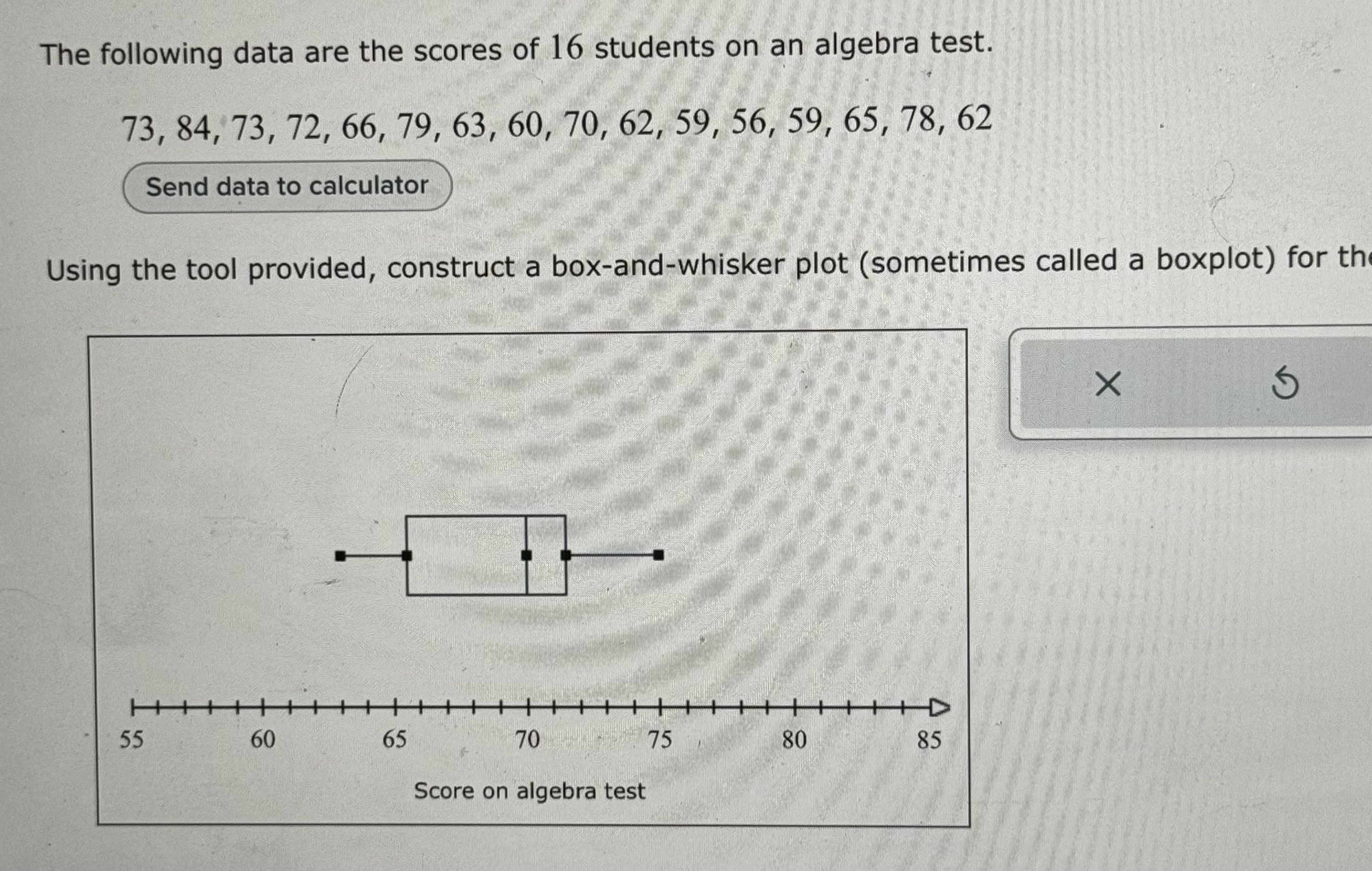 Solved Using the tool provided, construct a box-and-whisker | Chegg.com