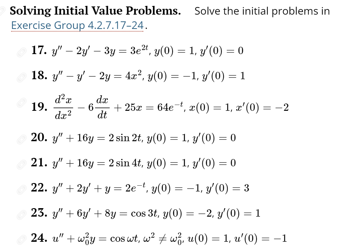Solved Solving Initial Value Problems. Solve the initial | Chegg.com