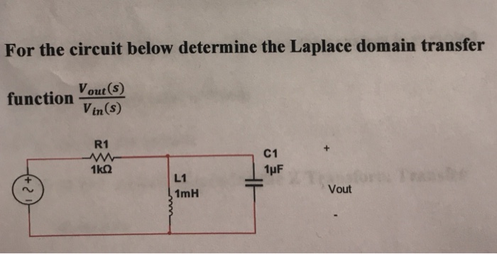Solved For the circuit below determine the Laplace domain | Chegg.com