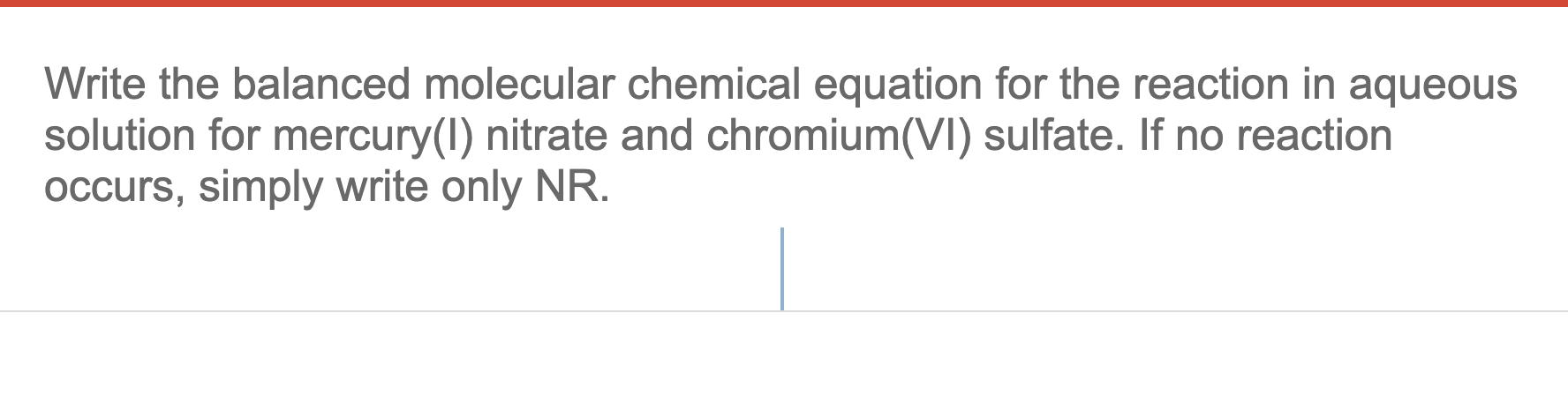 Solved Write the balanced molecular chemical equation for | Chegg.com