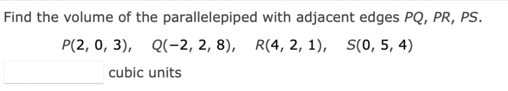 Solved Find the volume of the parallelepiped with adjacent | Chegg.com