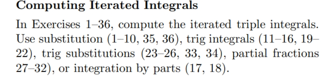 Solved Computing Iterated Integrals In Exercises 1-36, | Chegg.com