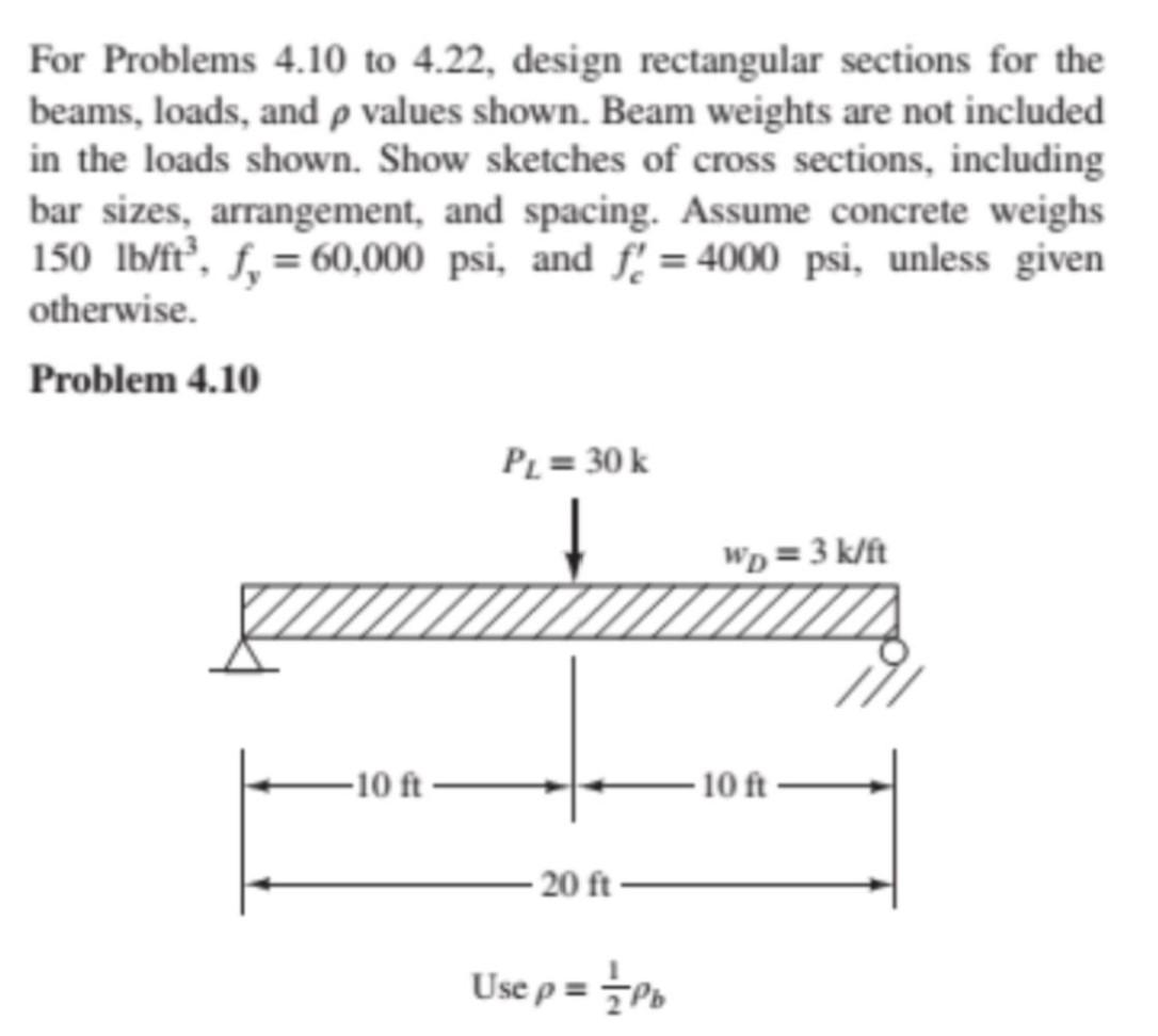 Solved For Problems 4 10 To 4 22 Design Rectangular Chegg