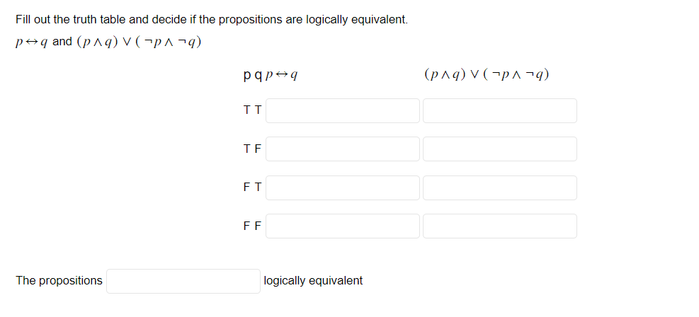 Solved Fill out the truth table and decide if the | Chegg.com