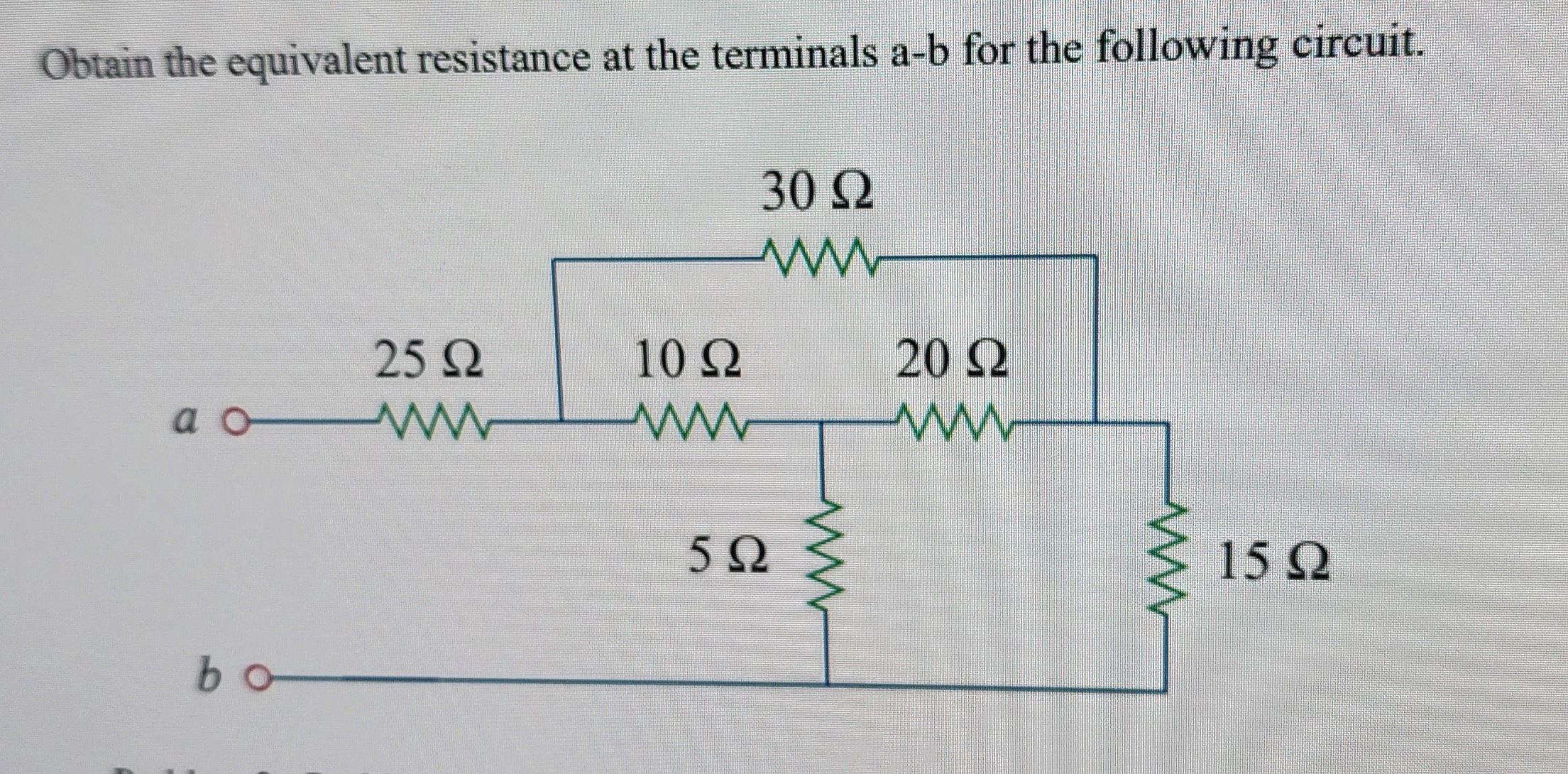 Solved Obtain the equivalent resistance at the terminals a−b | Chegg.com