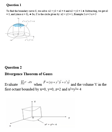 Solved Question 1 To find the boundary curve C, we solve: x2 | Chegg.com