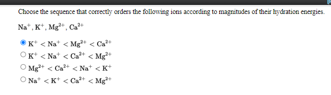 Solved Choose the sequence that correctly orders the | Chegg.com