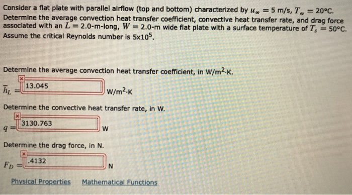 Solved Consider a flat plate with parallel airflow (top and | Chegg.com