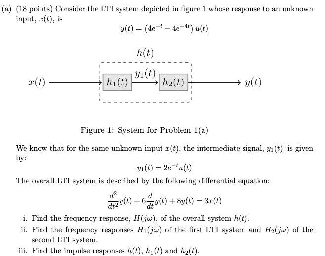 Solved (a) (18 points) Consider the LTI system depicted in | Chegg.com