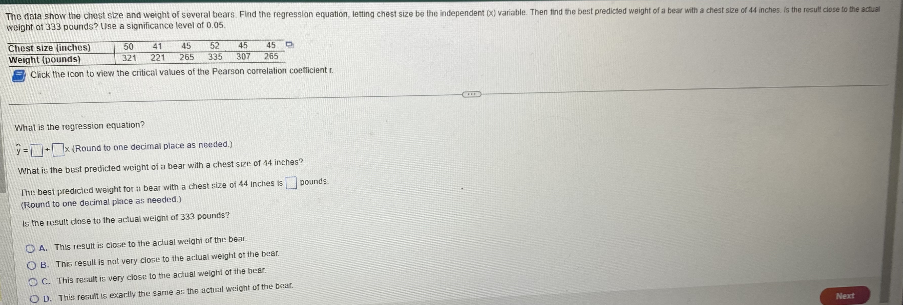 Solved Weight Of 333 Pounds Use A Significance Level Of 