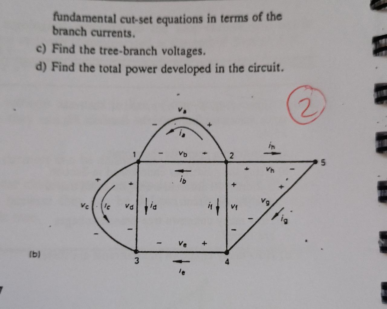 Solved fundamental cut-set equations in terms of the branch | Chegg.com