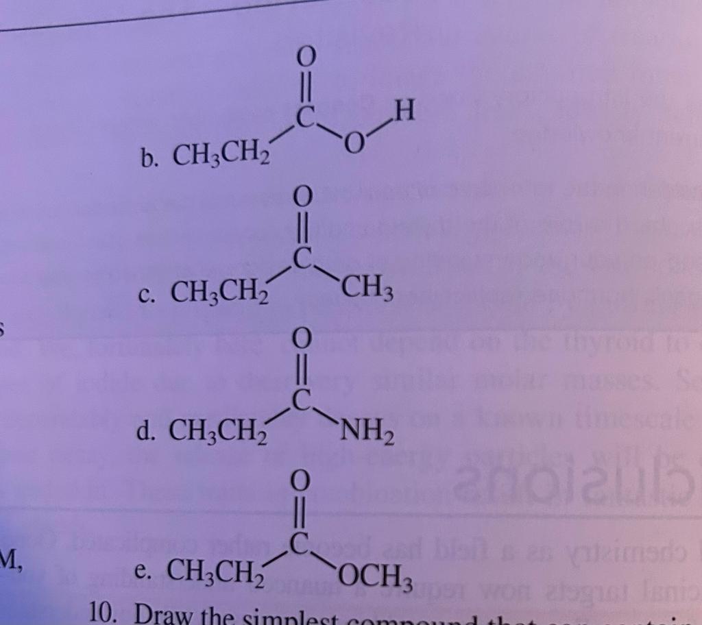 Solved (9. For each compound, identify the functional group | Chegg.com