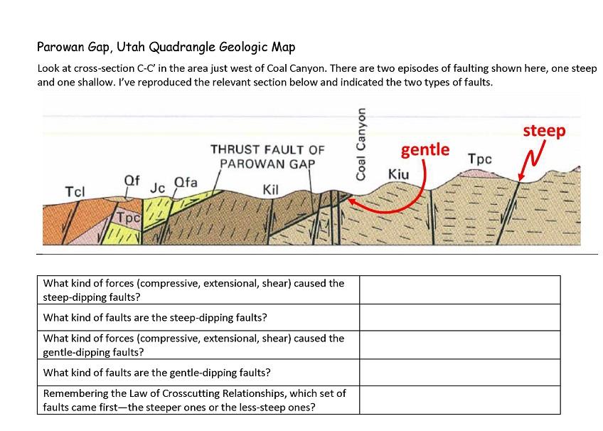Solved Parowan Gap, Utah Quadrangle Geologic Map Look at | Chegg.com