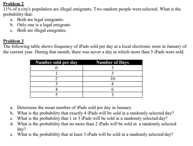 Solved Problem 2 11% of a city's population are illegal | Chegg.com