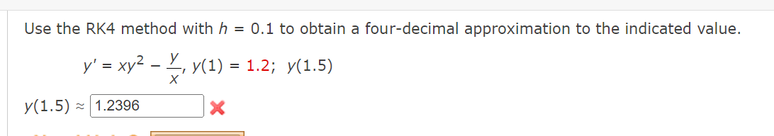 Solved Use the RK4 method with h=0.1 to obtain a | Chegg.com