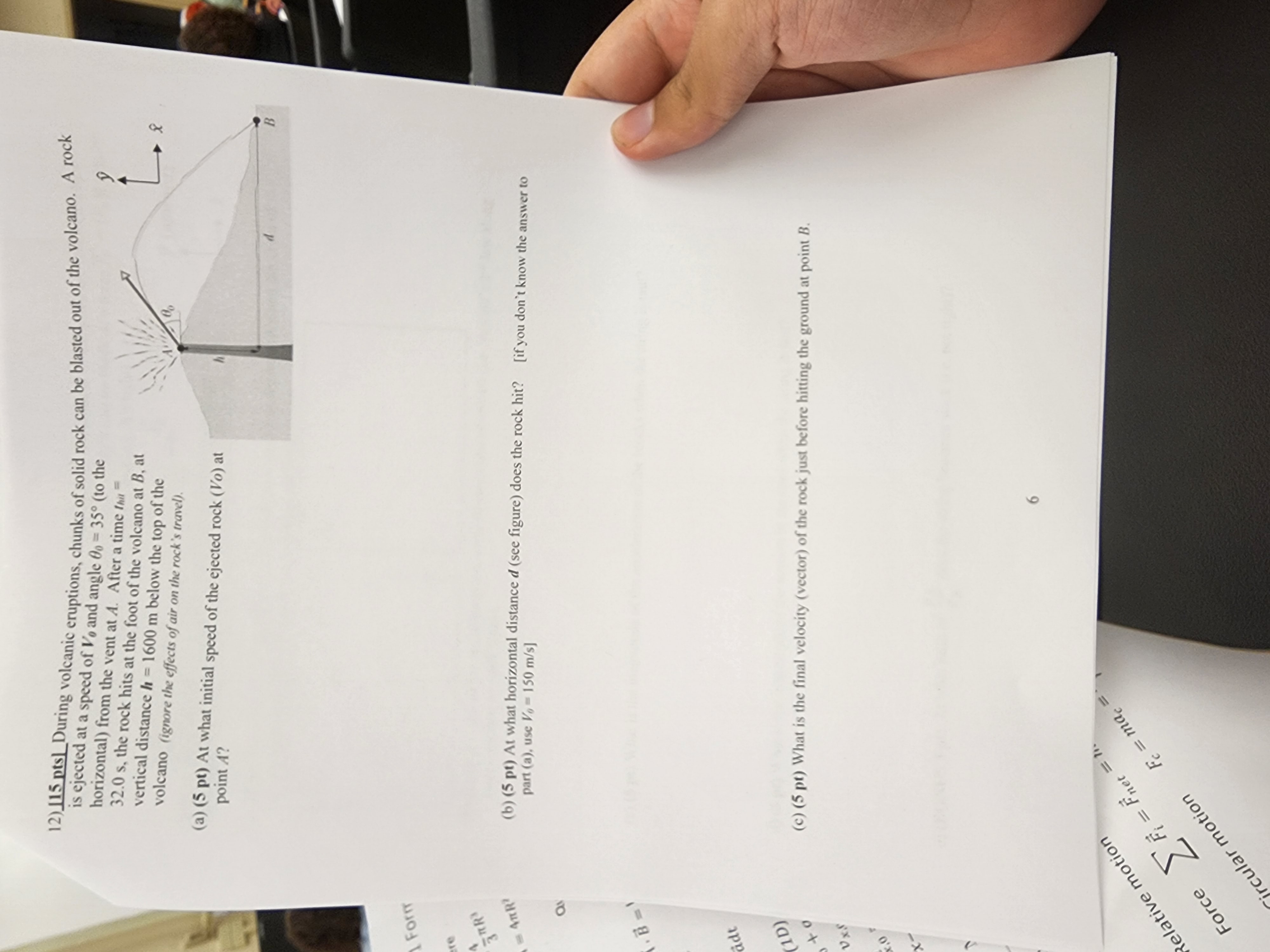 Solved 12) ⌊5pts_During volcanic eruptions, chunks of solid | Chegg.com