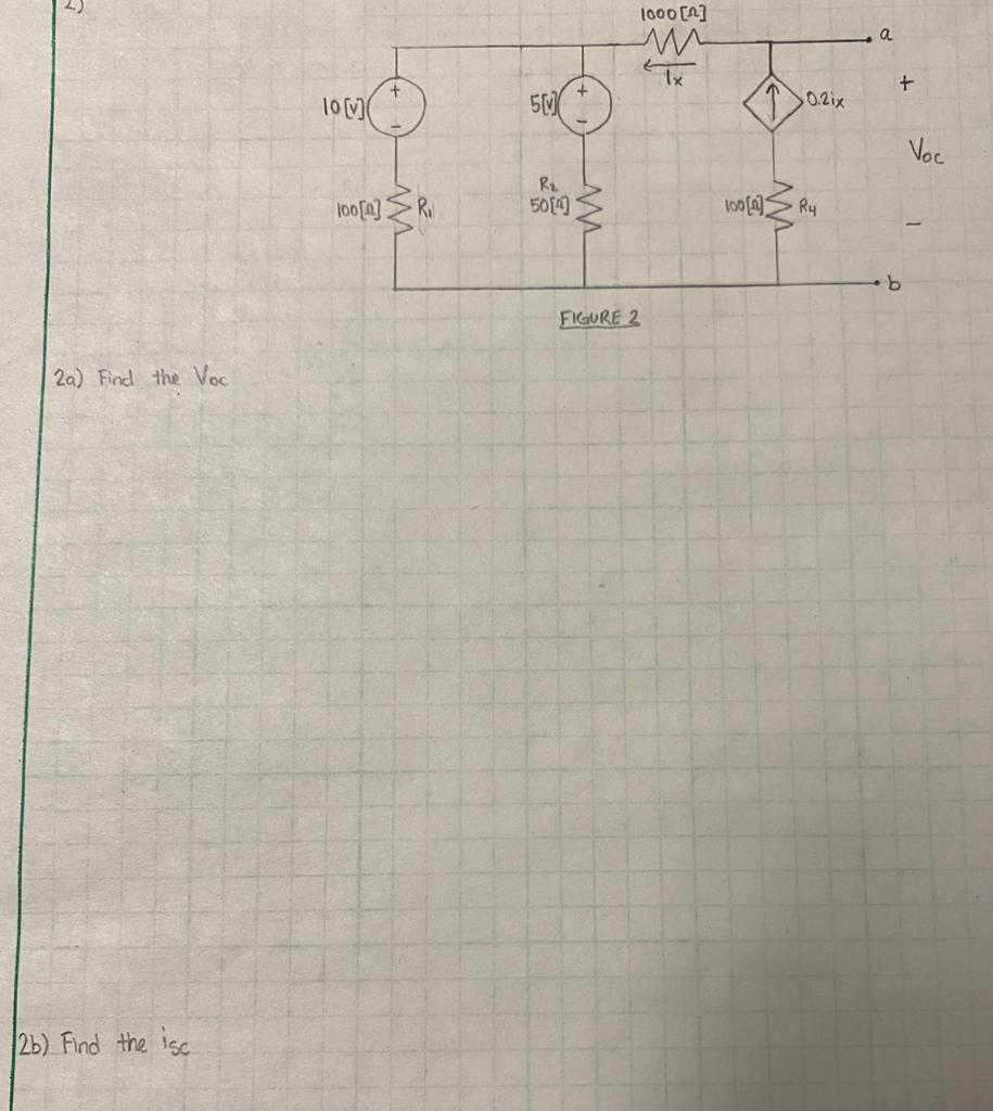 Solved 2a) Find the Voc 2b) Find the isc | Chegg.com
