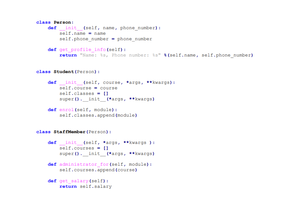 Solved Consider the following example Our superclass class | Chegg.com