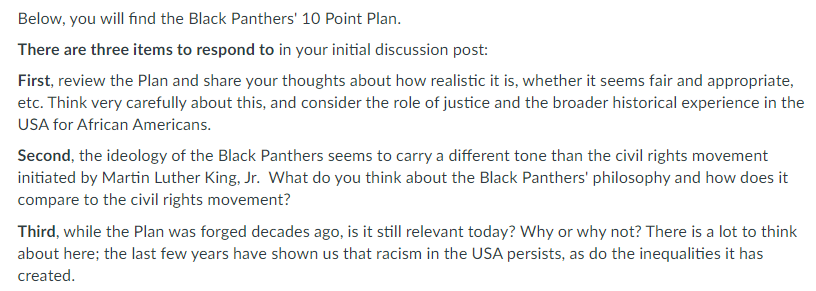 \r\nThe 10 Point Plan 1. WE WANT FREEDOM. WE WANT | Chegg.com