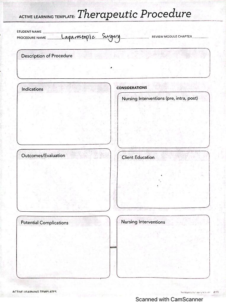 Solved active learning template: Therapeutic Procedure | Chegg.com