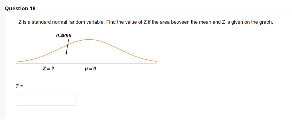 Solved Question 18 Z is a standard normal random variable. | Chegg.com