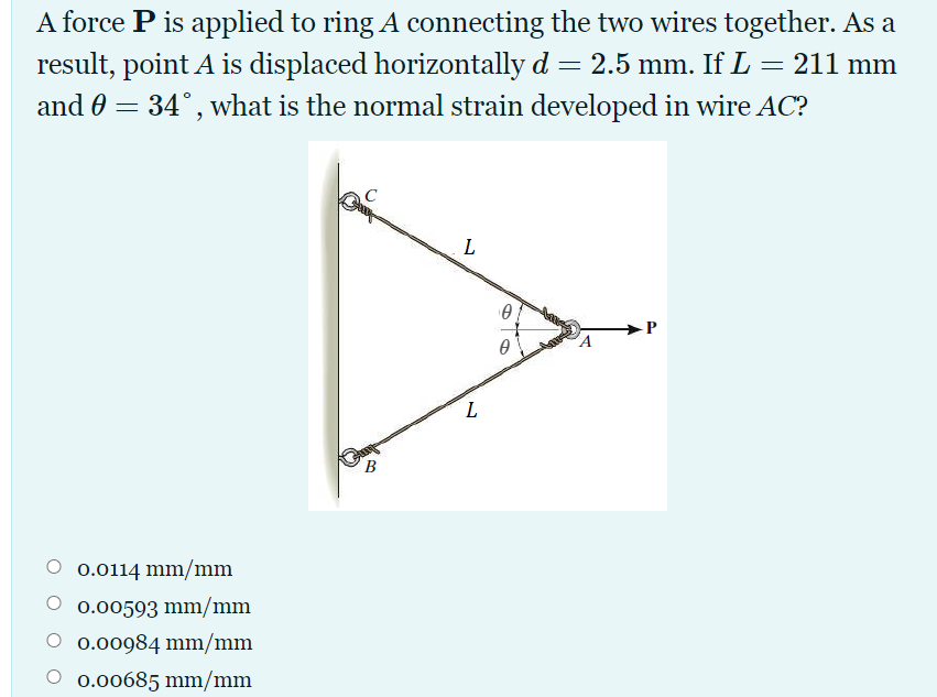 Solved A force P is applied to ring A connecting the two | Chegg.com