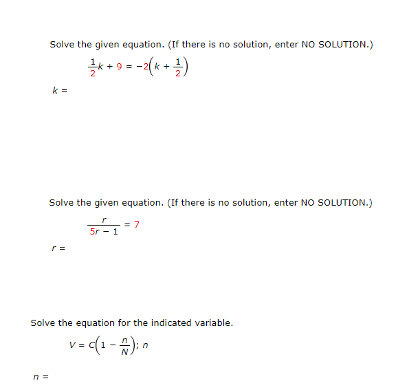 Solved Solve the given equation. (If there is no solution, | Chegg.com