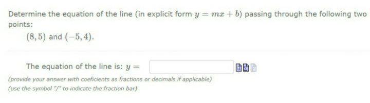 Solved Determine the equation of the line (in explicit form | Chegg.com