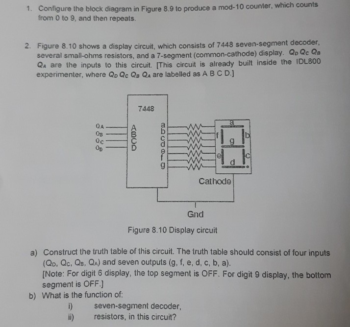 Solved 1. Configure the block diagram in Figure 8.9 to | Chegg.com