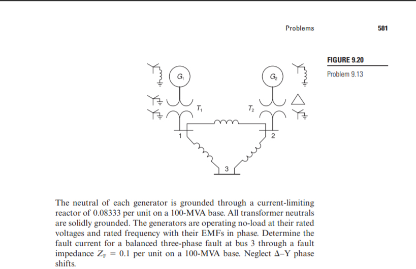 Solved 9.13 Consider the oneline diagram of a simple power | Chegg.com