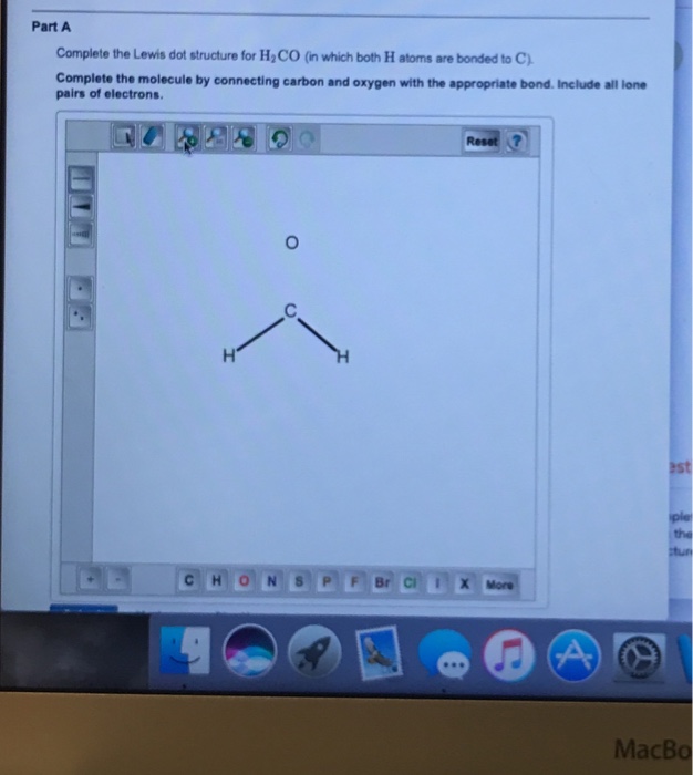 Solved Part A Complete the Lewis dot structure for HoCO (in | Chegg.com